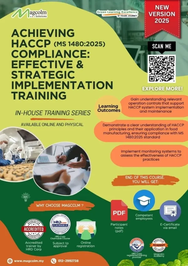 HACCP (MS 1480:2025) Implementation Training In-House (Customized)