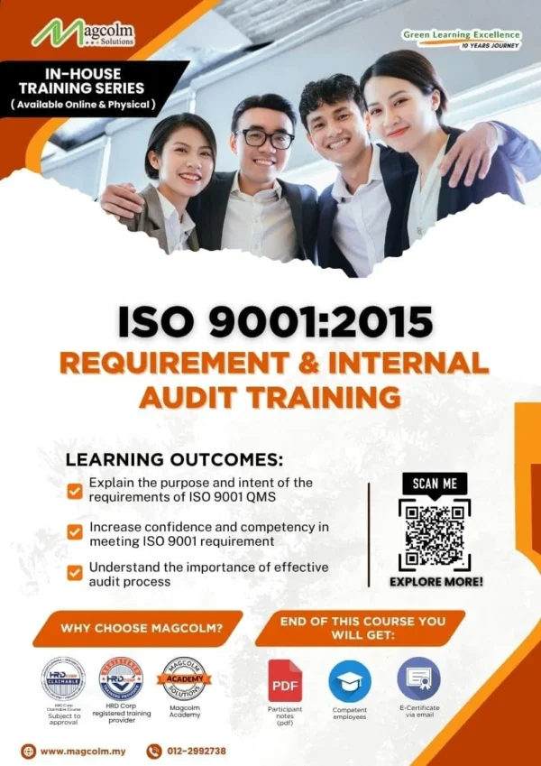 ISO 9001:2015 Requirement & Internal Audit Training In-House (Customized)